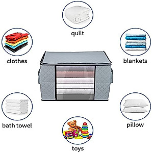 Clothes Storage Bag foldable Linen Zippered Storage Bag for Closet, Pillow, Clothes, Bag Storage Containers