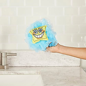 Franco Spongebob Squarepants Kids Bath/Pool/Beach Soft Cotton Terry Hooded Towel Wrap and loofah Set, 24 in x 50 in (Official Nickelodeon Product)