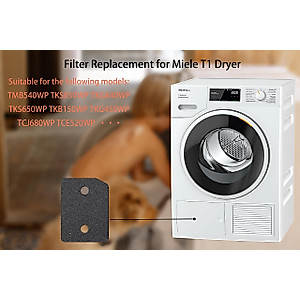 2 Pack 9164761 Miele Dryer Base Filter Replacement for all Miele T1 Heat Pump Tumble Dryers. Foam Filters - Non-Vacuum Compression Packed