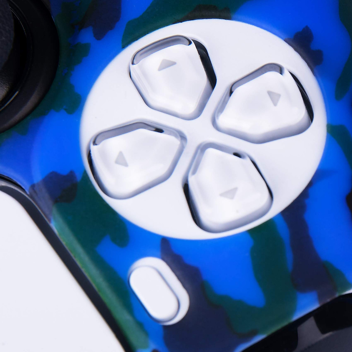 YoRHa Studded Printing Silicone Cover Skin Case for PS5 Controller x 2(Red+Blue) with Pro Thumb Grips x 8