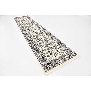 Unique Loom Narenj Collection Area Rug - Leeds (3' x 13' 1" Runner, Ivory/ Blue)