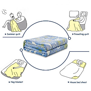 YRIOWMI Luminous Blanket, Dinosaur Blue for Children's Birthday Gift 50"×60"