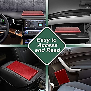 Teoenix Car Registration and Insurance Holder - Automotive Consoles & Organizers Vehicle Glove Box Wallet Accessories Case - Motorcycle, Truck, Trailer ID Holder & Document Storage - Bling Red