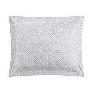 Chic Home Blaine 3 Piece Duvet Cover Set Contemporary Two Tone Striped Chevron Pattern Bedding - Pillow Shams Included, King, Grey