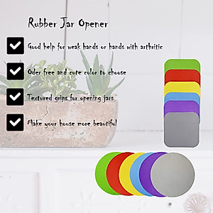 Jar Opener Kit, 5 in 1 Multi Function Can Opener, 4 in 1 Bottle Opener with Non Slip Rubber Jar Gripper Pad for Arthritis Weak Hands