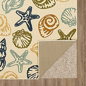 Mohawk Home Nautical Seaside Area Rug ,Tan Shells (5' X 8')