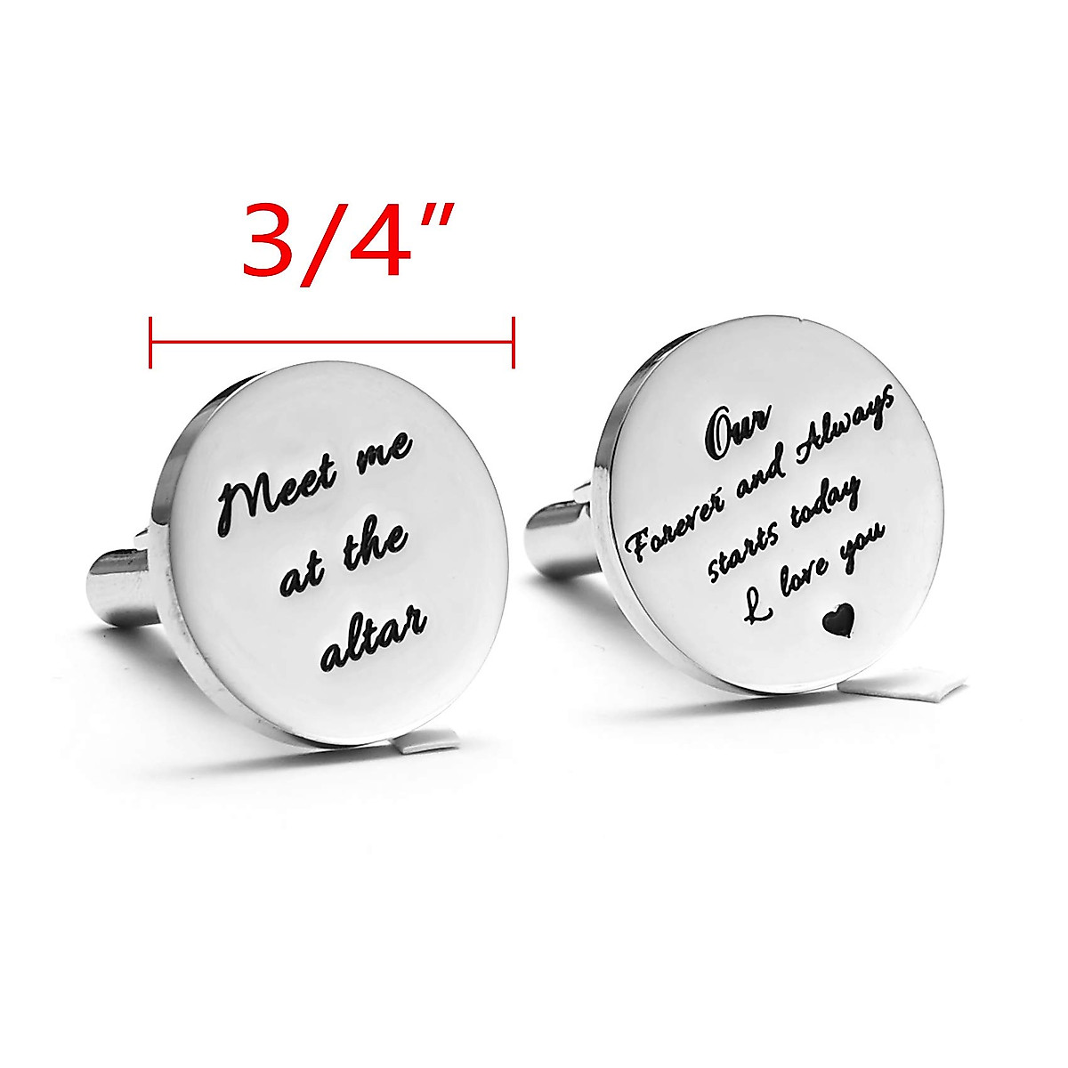 Melix Home Stainless Steel CuffLinks for Men Groom Meet Me at The Altar Wedding Gifts Cuff Links (our forever and always stars today)