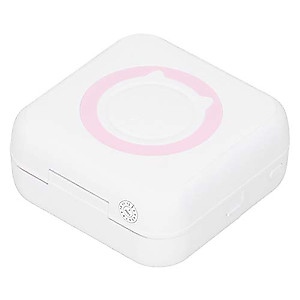 Dilwe 200dpi C6 Mini Thermal Printer, 57mm Width Multifunctional Mini Portable Inkless Printer, Thermal Printing Machine for Photos Messages Labels Notes Exercises(Rose)