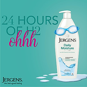 Jergens Daily Moisture Dry Skin Moisturizer, Hand and Body Lotion, with HYDRALUCENCE blend, Silk Proteins, and Citrus Extract, 21 Oz