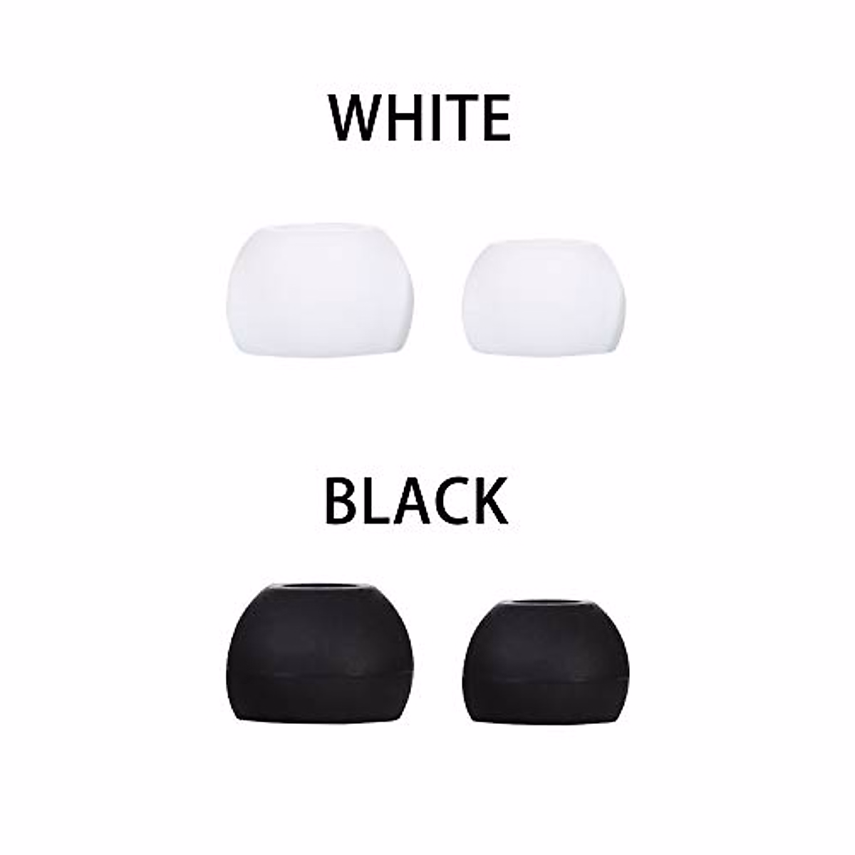 16 Pieces Silicon Replacement Eartips Earbuds Eargels for Powerbeats 1, Powerbeats 2, Powerbeats 3 Wireless Stereo Earphones, 4 Pairs Black & 4 Pairs White (Black & White)