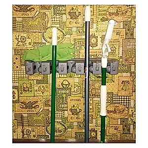 Broom Holder  Wall Mounted Commercial Industrial Counter Organizer Garage Hook Tool Mop Dustpan & eBook by OISTRIA