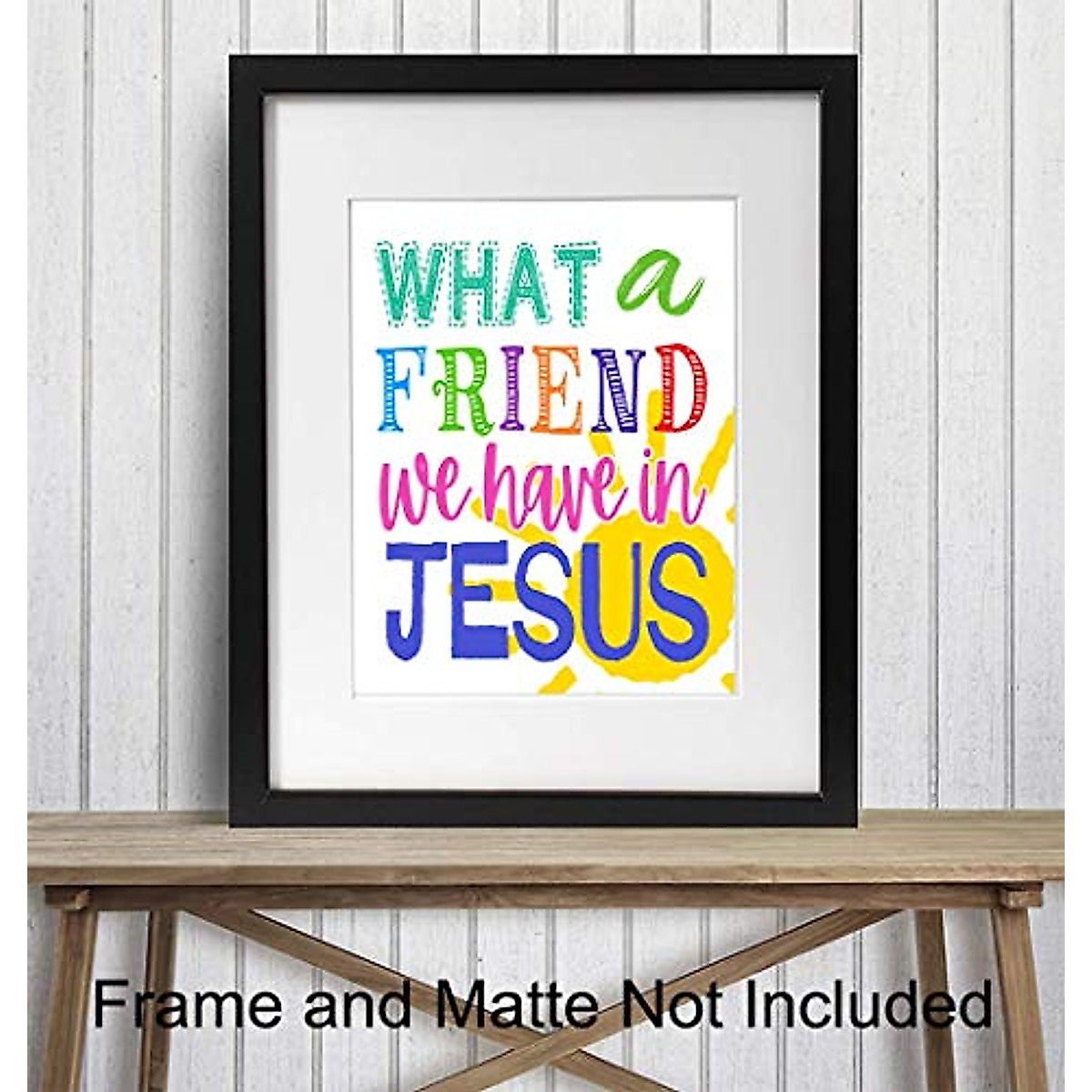 Religious Wall Decor - God Wall Decor - Christian Wall Art for Boys or Girls Room Decor, Kids Bedroom, Sunday School, Church - Catholic Gifts - Bible Verse Wall Art - Scripture Wall Decor Picture