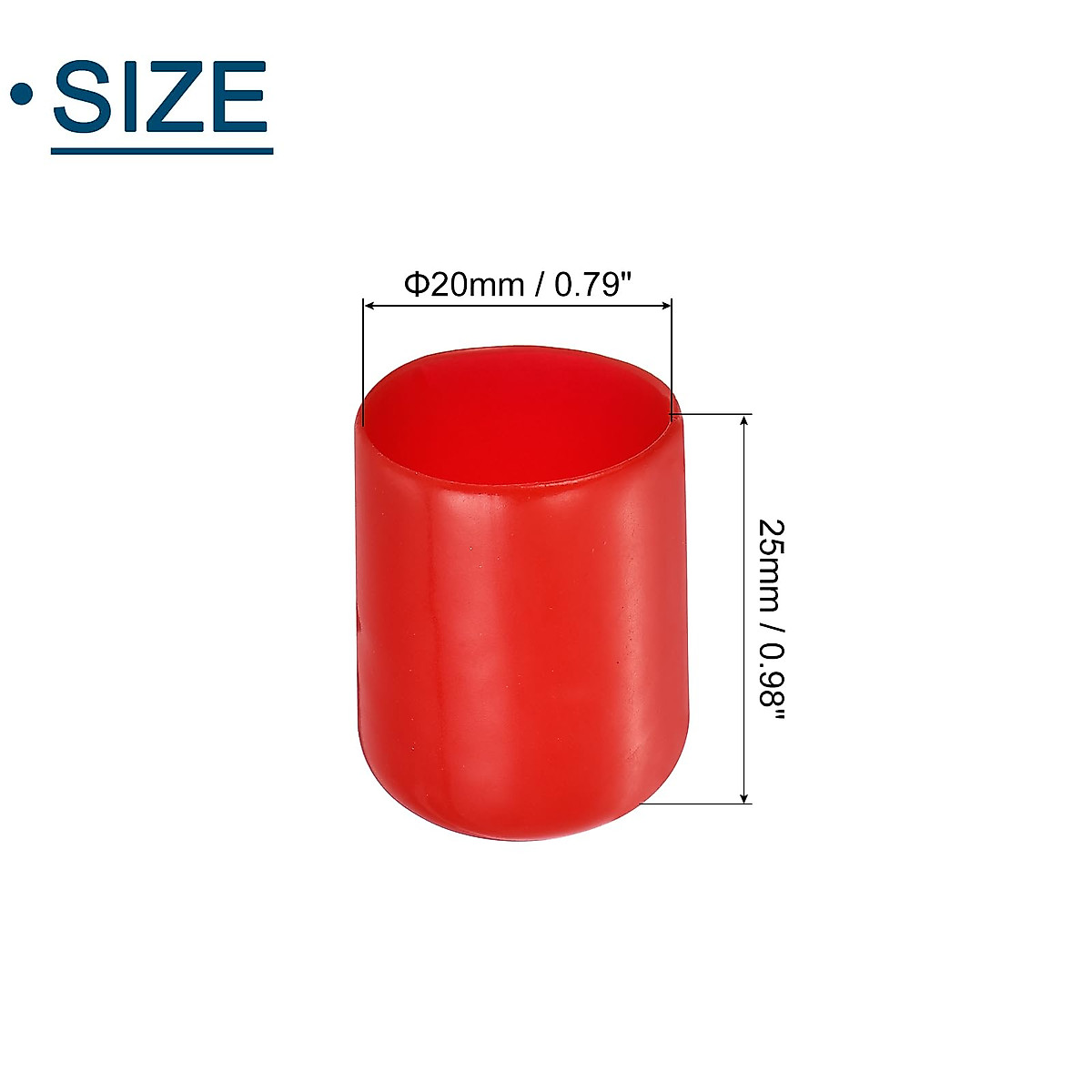 uxcell 50Pcs Rubber End Caps, 20mm/0.79" ID Flexible Rubber Caps, PVC Caps Rubber Screw for Bolts Screw Caps Thread Protectors Tube Screw Bolt, Red