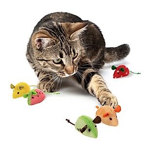SmartyKat (5 Count Skitter Slices Plush Catnip Cat Toys - Multi Color, 5 Count