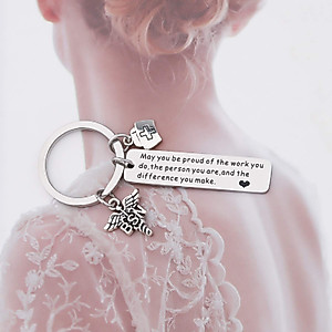SEIRAA BSN Keychain BSN Graduation Gifts You Make A Difference Bachelor of Science Nursing Gifts Keychain for Nursing School (BSN keychain)