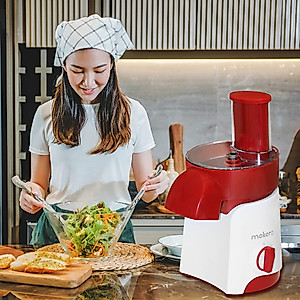 Mokero Automatic Electric Vegetable Grater 5 in 1 Kitchen Electric Slicer Chopper Shredder Safety Lock System Multifunctional Cheese Grater Salad Maker with 5 Cutting Attachments