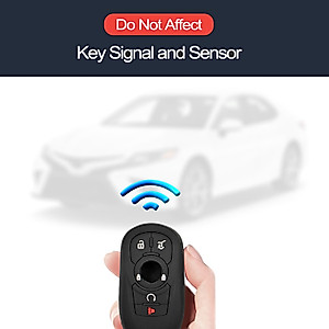 INFIPAR 2pcs Compatible with Buick Enclave Encore GX Envision Lacrosse Regal Sportback TourX Chevrolet Chevy Traverse GMC Terrain Black Key Fob Cover Case Key Chain Protector Remote Shell