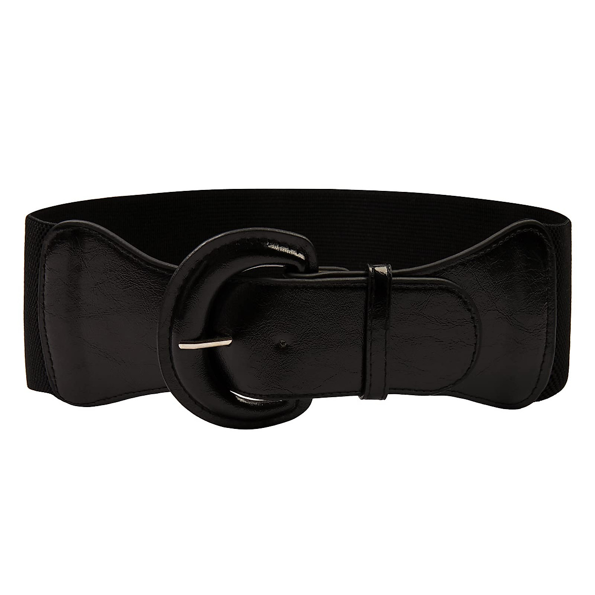 GRACE KARIN 20s Elastic Stretchy Wide Belt Vintage Chunky Cinch Waist Belt for Tops Dresses Black S