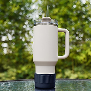 NiHome BPA-Free Silicone Tumbler Boot 2PCS, Heavy Duty Anti-Slip Cup Sleeve for Stanley Quencher H2.0 Tumblers 40 oz/30 oz, Stanley IceFlow 30 oz/20 oz, Hydroflask 12-24 oz, Deep Gray