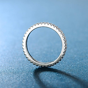 MDFUN 14K White Gold Plated Cubic Zirconia Eternity Ring for Women (7)