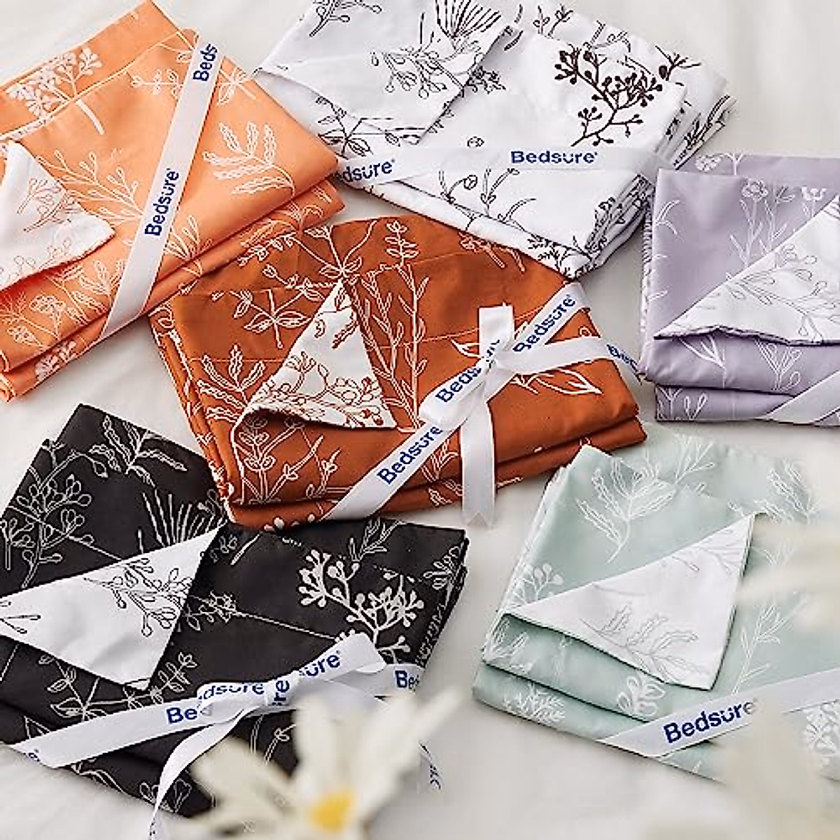 Bedsure California King Comforter Set - Terracotta Comforter, Cal King Bed Set, Cute Floral Cali King Bedding Set, 3 Pieces, 1 Soft Reversible Botanical Flowers Comforter and 2 Pillow Shams