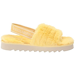 Koolaburra by UGG Unisex-Child K FUZZ'N Sandal, Pale Banana, 2 Little Kid
