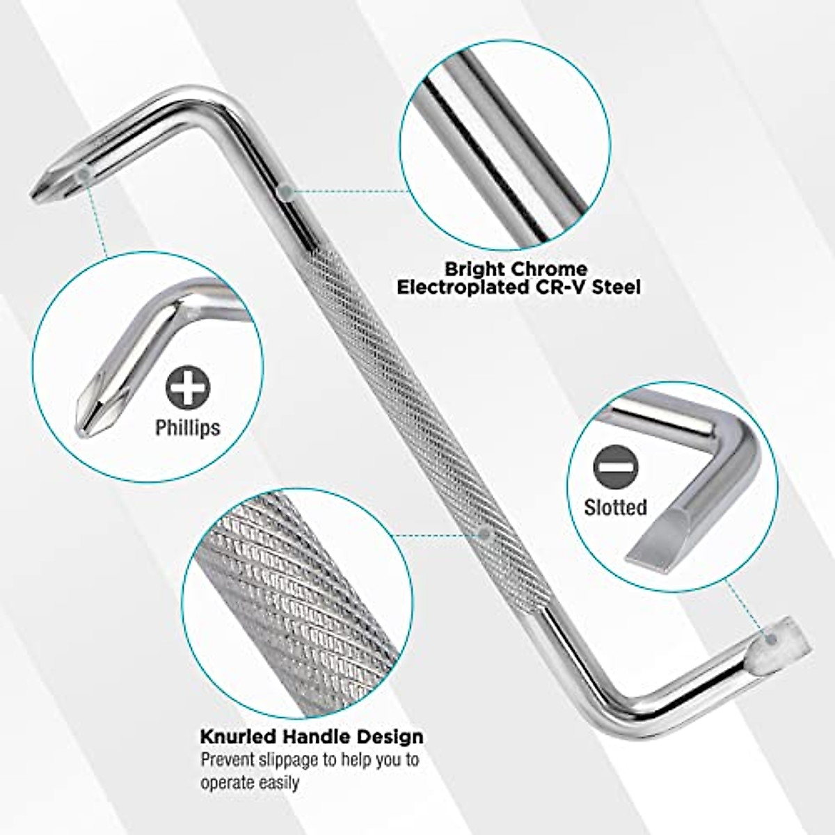 DURATECH 12-Piece Magnetic Screwdriver Set, 5 Phillips and 5 Slotted Tip S2 Alloy Steel Screwdriver Set, 1 pc Magnetizer Demagnetizer, 1 pc CR-V Offset Screwdriver, Storage Tray Included