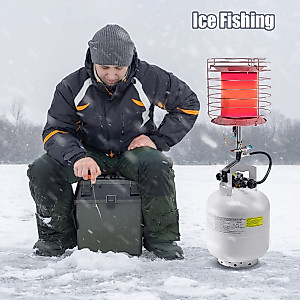 Toolsempire 35,000-42,000 BTU Outdoor Heater Propane, 360° Propane Tank Heater with Shut-off Valve, Tip-over Switch & Stainless Steel Reflector, Portable Propane Heater for Outside, Camping