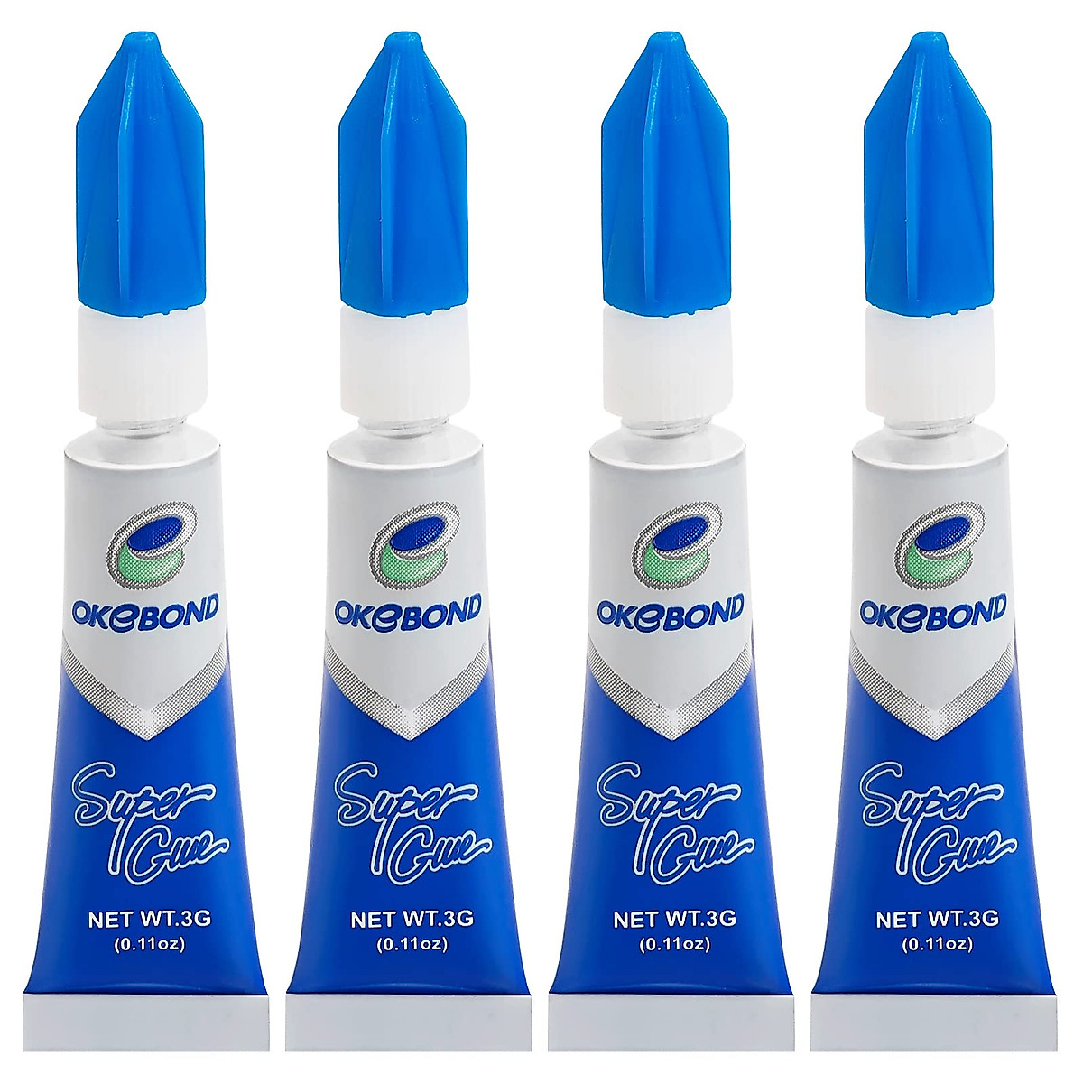 Okebond Super Glue Clear Strong Repair 4 x 3g (Blue OB-OK-4+4pcs)