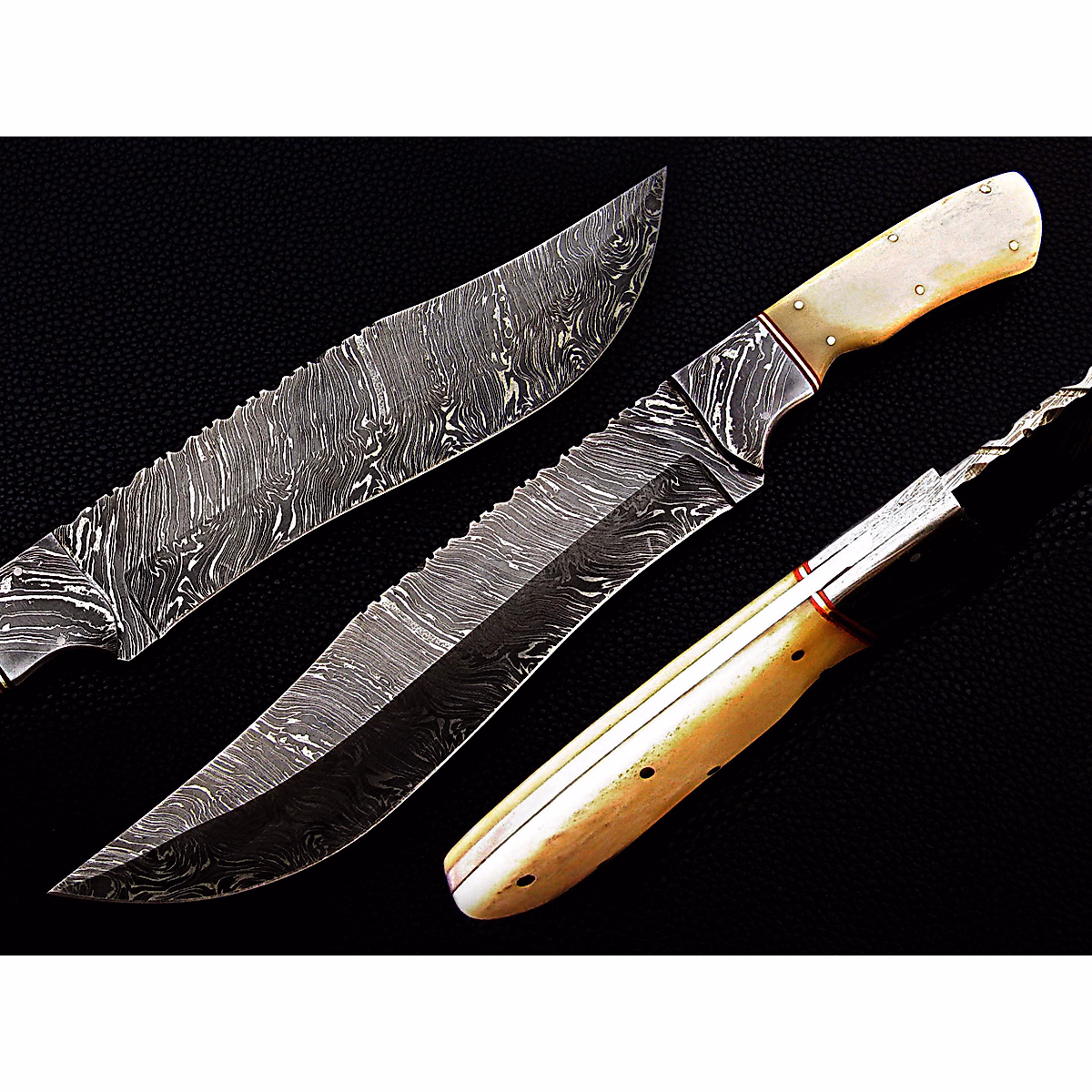 PAL 2000 KNIVES BOW-9293 Handmade Damascus Steel 15 Inches Hunting Knife With Sheath