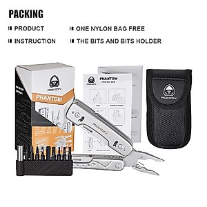ROXON S802 Phantom Updated Version Multi Tool Pliers and scissors with Replaceable Knife and Wire Cutters… (S802S)
