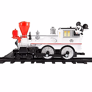 Lionel Disney100 Celebration Ready-to-Play Battery Powered Model Train Set with Remote, White, Black, Red, Large