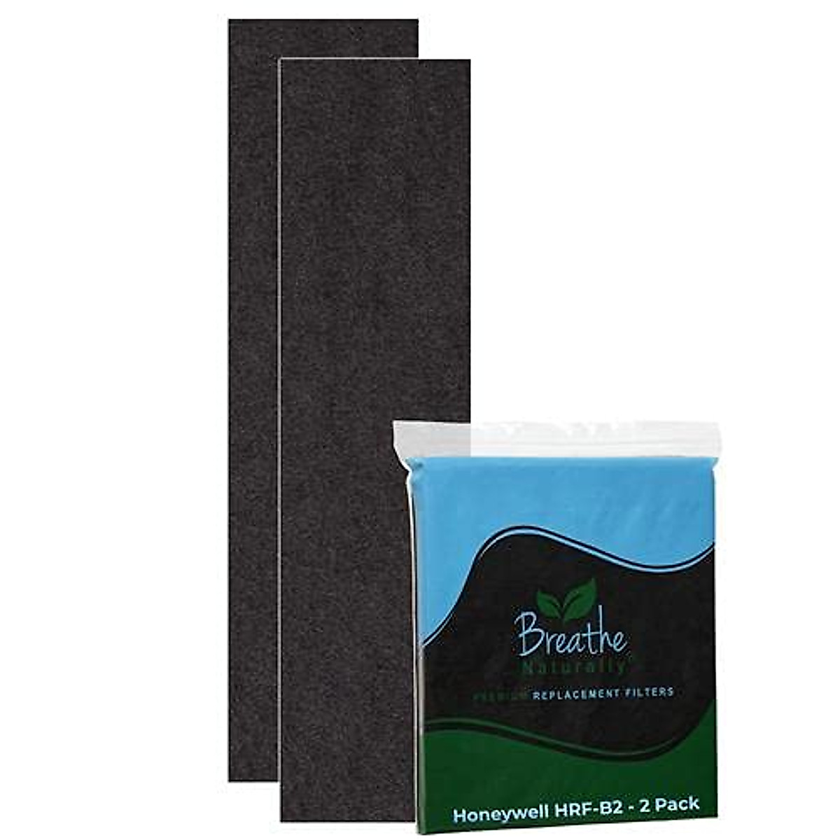 Breathe Naturally - HRF-B2 Carbon Pre-Filter Replacement Compatible with Honeywell HAP242, HHT-055, HPA-060, HPA-050, Carbon Pre Filter Compatible with Honeywell Air Purifiers, Black - 2 Pack