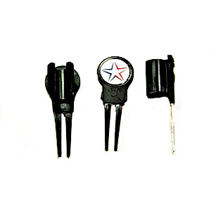 Putter Mounted Divot Tool and Ball Marker - RED/Blue Star