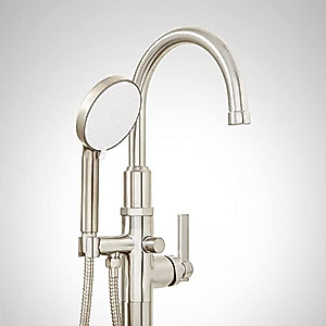 Signature Hardware 948657-LV Greyfield Floor Mounted Tub Filler Faucet - Includes Hand Shower