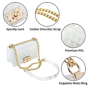 YING YUMEI Semi Clear Purse Stadium approved,Clear Crossbody Bag, Small Clear Gameday Clutch Cute Shoulder Jelly Handbag