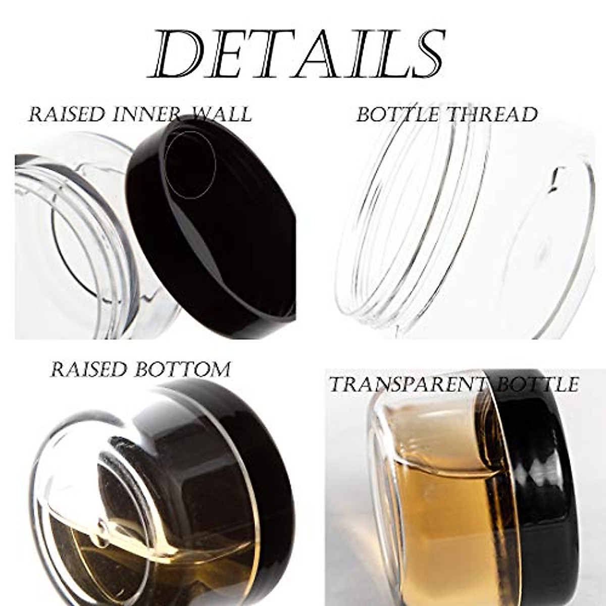 5 Gram Cosmetic Sample Containers with Lids 25pcs Empty Small Makeup Jars Plastic BPA Free