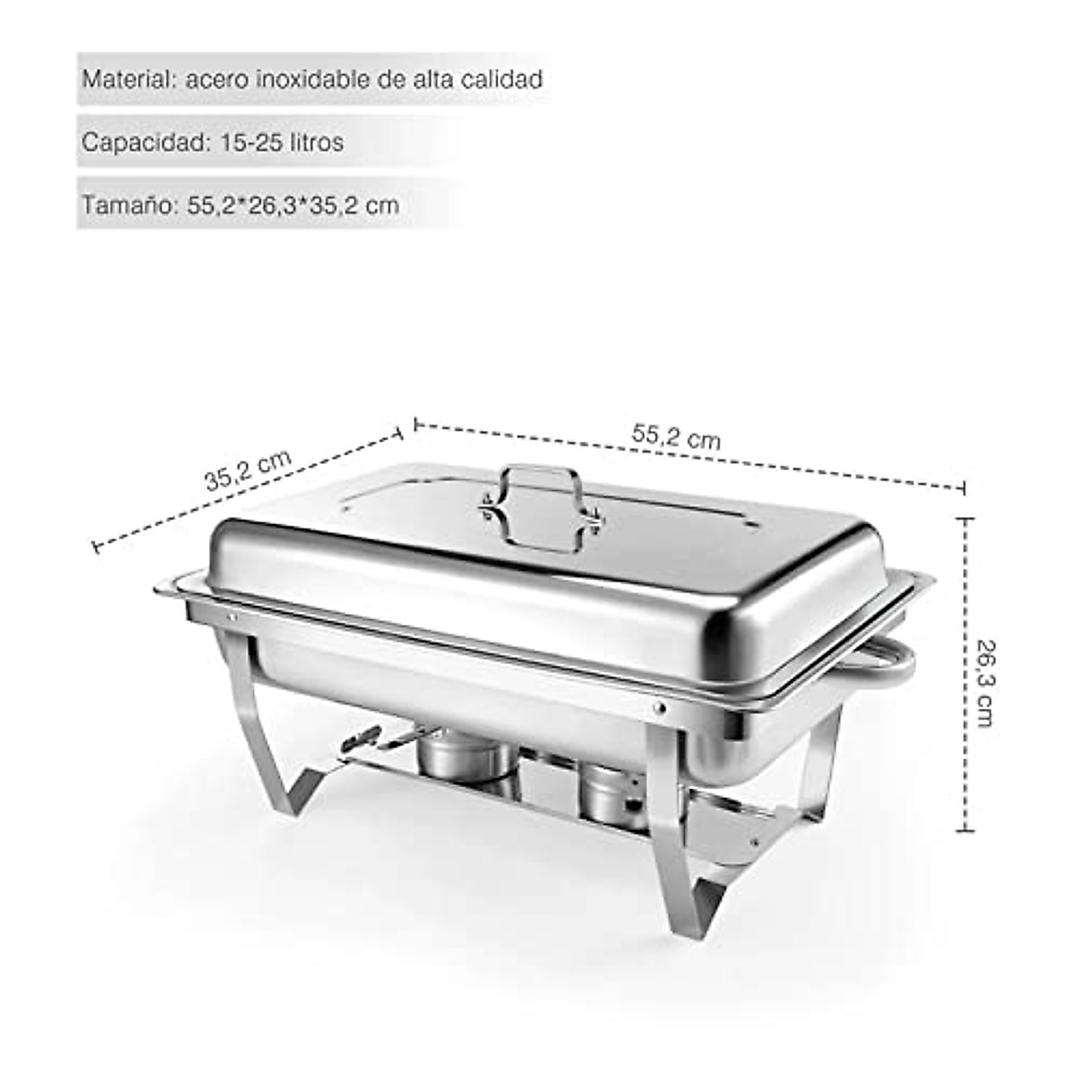 Buffet Warmer Server 2 Tray Chafing Dish Buffet Set Stainless Steel Food Warmer for Hotel Restaurant Parties Wedding Banquet Events