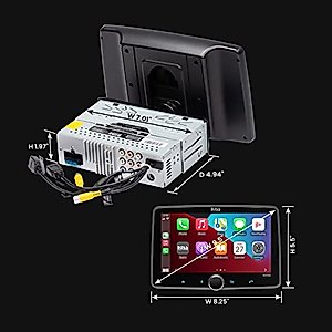 BOSS Audio Systems BCPA8RC Car Stereo System - Apple CarPlay, Android Auto, Single Din, 8 Inch Touchscreen, Bluetooth Head Unit, No CD Player, Radio Receiver, Hook Up to Amplifier