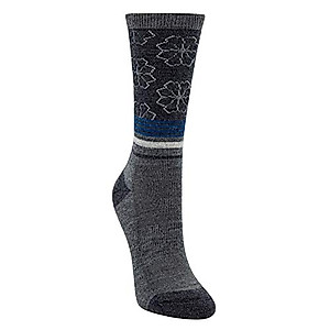 Kirkland Signature Womens 6 Pack Extra Fine Merino Wool Trail Socks (Grey/Blue)
