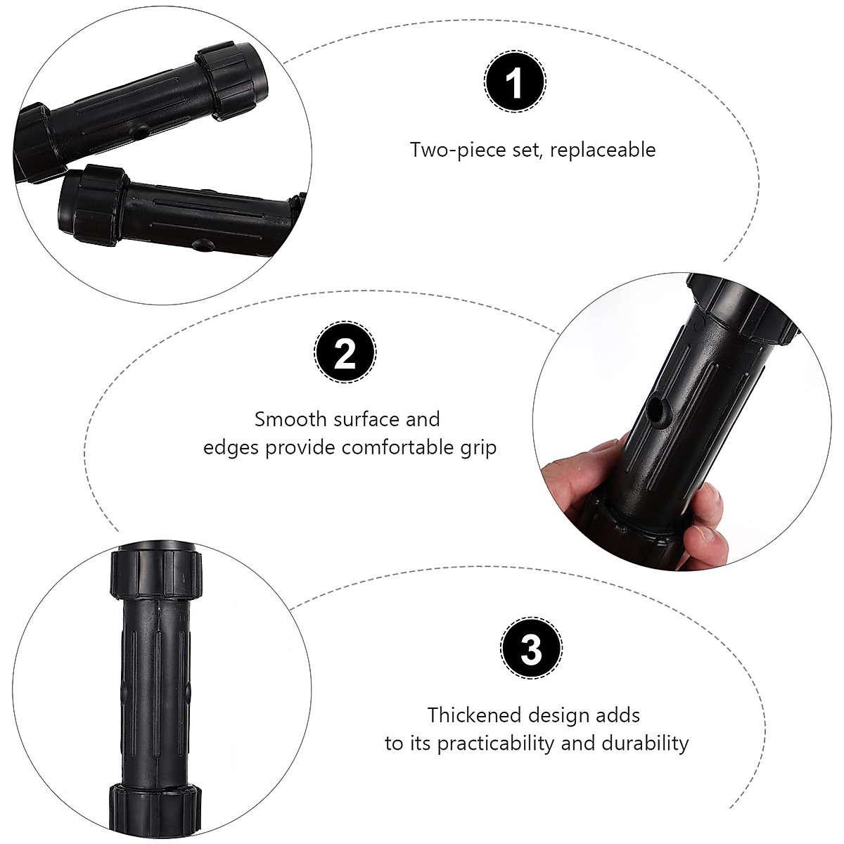 BESPORTBLE 2pcs Paddle Connector Screw Joint Tool Kayak Paddle Joint Paddles Joint Boat Plastic Paddles Joint Boat Paddle Connection Pipe Paddle Joint Connector Paddle Joints