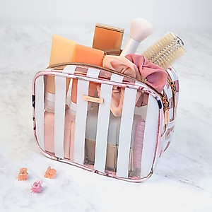 Conair Makeup Bag - Travel Toiletry Bag - Cosmetic Bag - Toiletry Bag for Women - Double Zip Organizer - Pink Floral Print