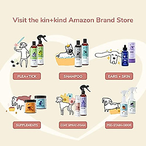 kin+kind Plant-Based Flea & Tick Spray for Dogs and Cats with Lemongrass - Essential for Flea & Tick Treatment - Flea Spray for Dogs and Cats - Pet Supplies 12 fl oz