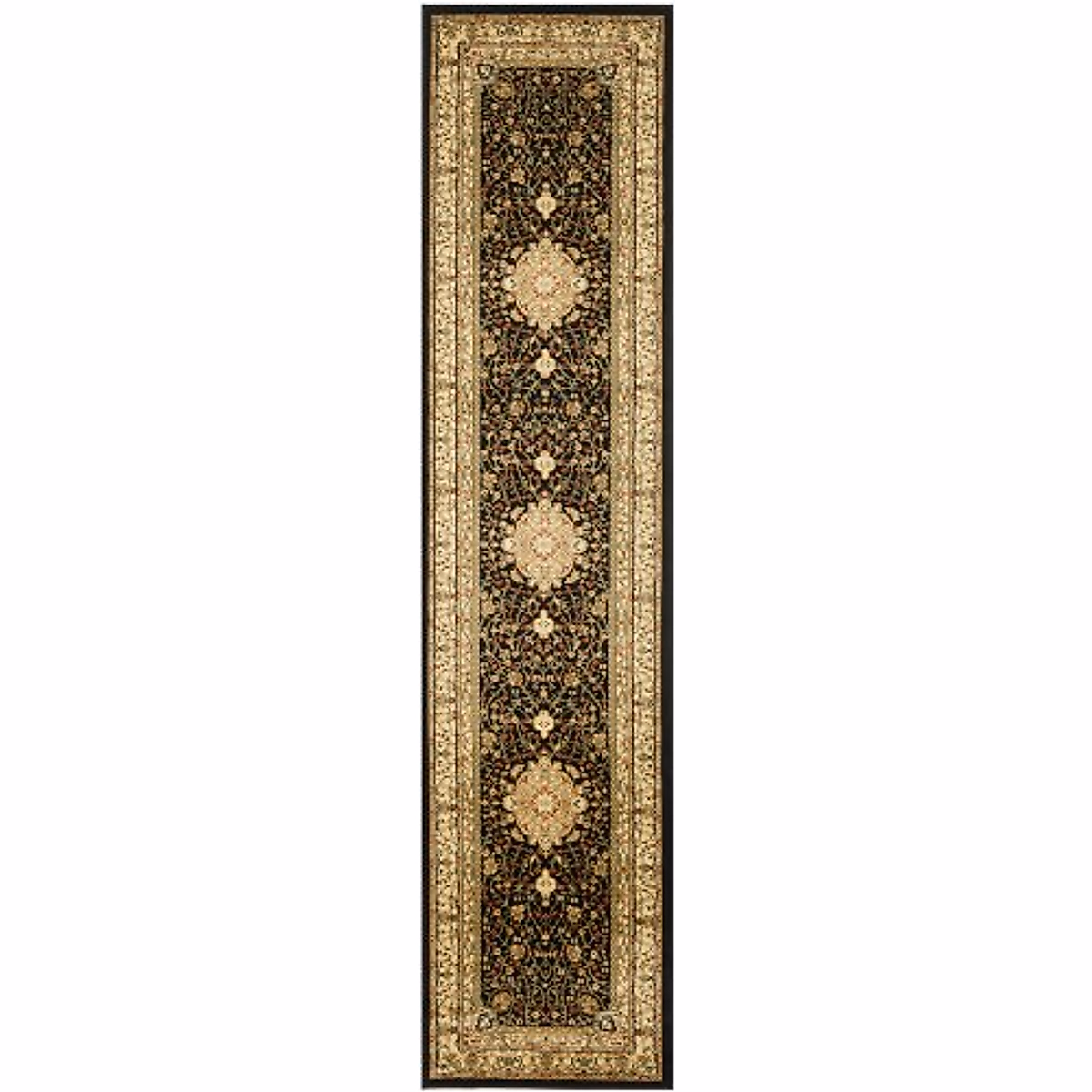 SAFAVIEH Lyndhurst Collection Runner Rug - 2'3" x 6', Black & Ivory, Traditional Oriental Design, Non-Shedding & Easy Care, Ideal for High Traffic Areas in Living Room, Bedroom (LNH213A)