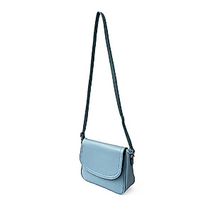 NICCI Handbag Collection P.U. Crossbody Messenger Bag, Powder Blue (NH03)