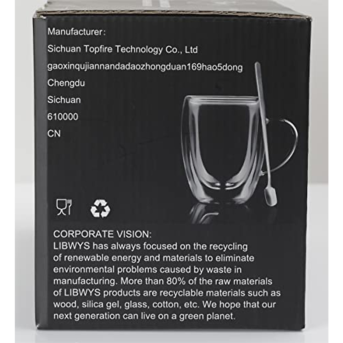 LIBWYS 2 Pack Double Walled Coffee Cups Glasses Mugs, 12oz Espresso Cappuccino Latte Tea Cups with Handle, Heat Resistant Borosilicate Clear Glasses 350ml