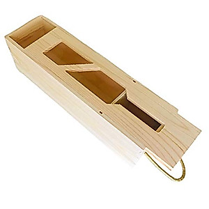 3 Pack Wine Box - Single Wine Bottle Wood Storage Gift Box with Handle for Birthday Party, Housewarming, Wedding, Anniversary, Celebrations, Parties, New Year, Holidays, Occassions