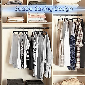 Hanger Central Heavy Duty Pant Hangers with Pinch Clips - 60 Pack, 360-Degree Rotating Chrome Swivel Hook, Space Saving, Durable, 10 Inches Long, Black