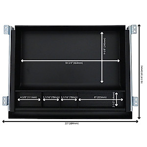 Pencil Drawer by NYCCO Underdesk Drawer 23 Inch Wide - Ball-Bearing Slides - Black