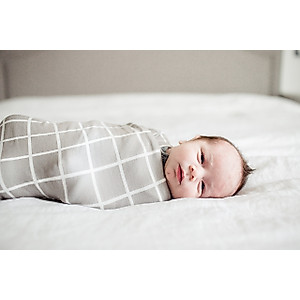 Large Premium Knit Baby Swaddle Receiving Blanket "Midway" by Copper Pearl